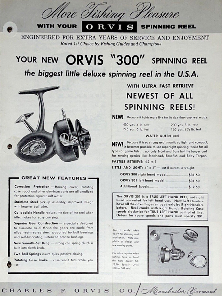 Orvis 300 Brochure Parts-List 001 | PDF