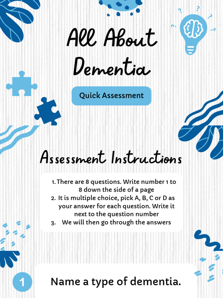 Dementia Educational Quiz Presentation in a Simple Blue Style_20250121 ...