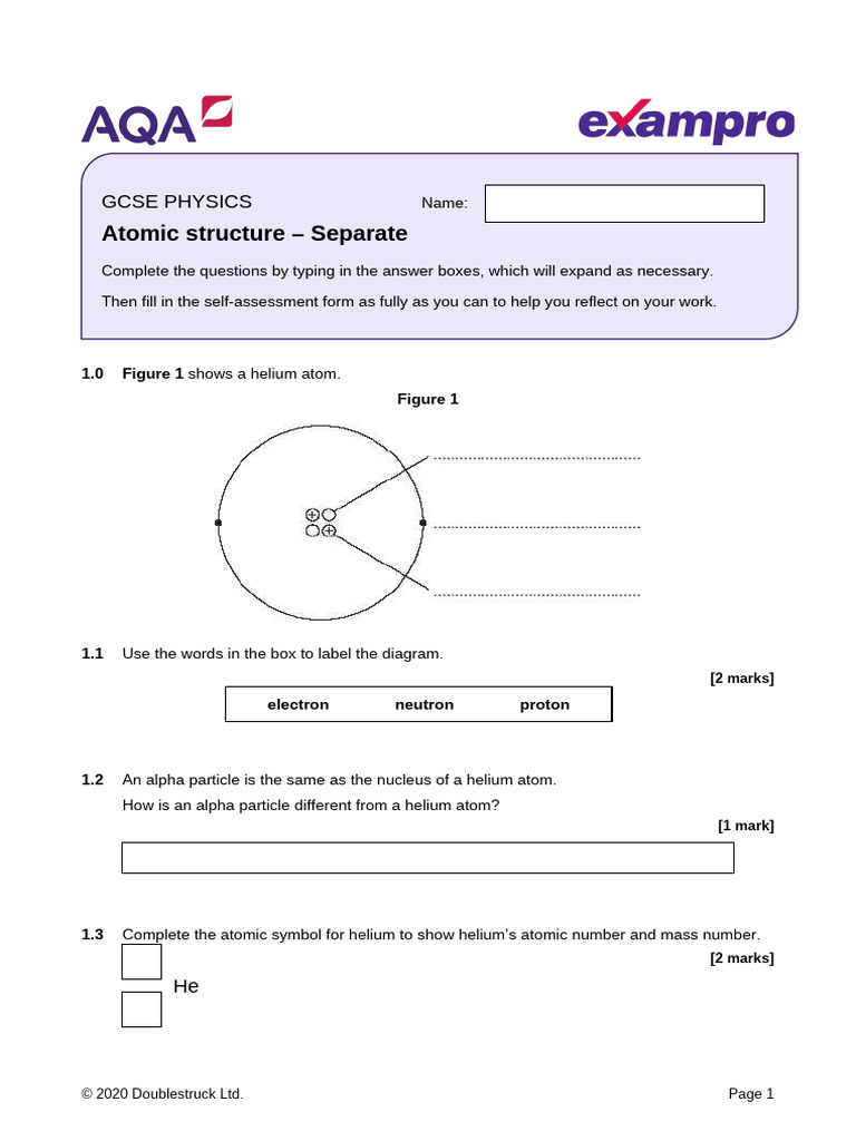 Week 5 Homework Year 10 P7 | PDF | Ionizing Radiation | Atoms