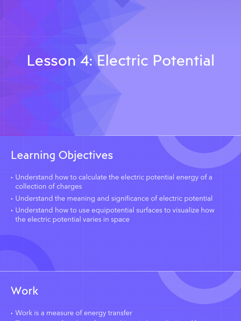 Lesson 4 Electric Potential | PDF