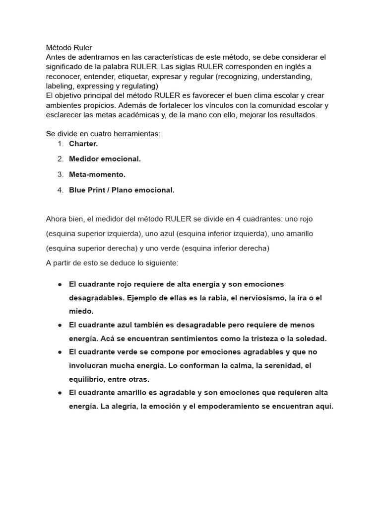 Metodo Ruler | PDF | Las emociones | Sicología