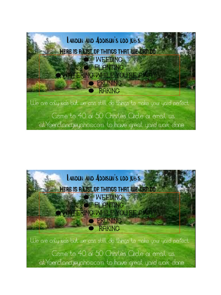 Yard Work | PDF
