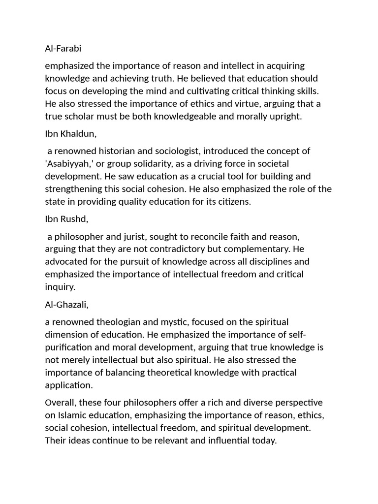 Islamic Foundations of Esucation | PDF