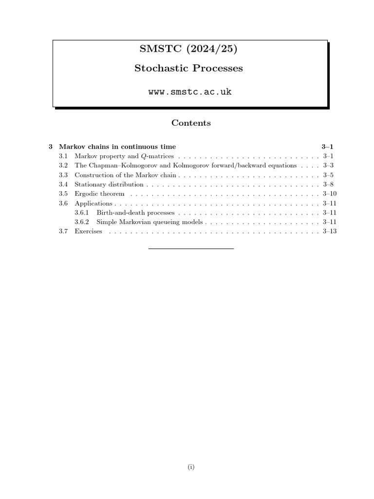 stoch-procs-lecture3-2025 | PDF | Markov Chain | Mathematics
