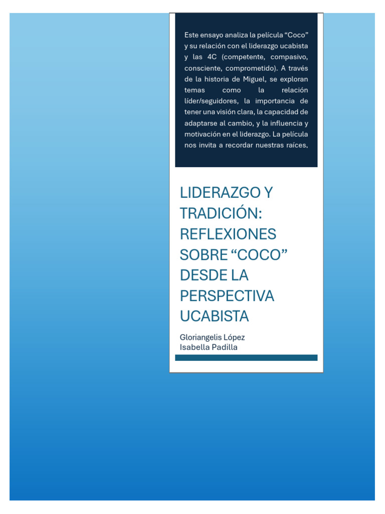Ensayo Coco | PDF | Liderazgo | Amor