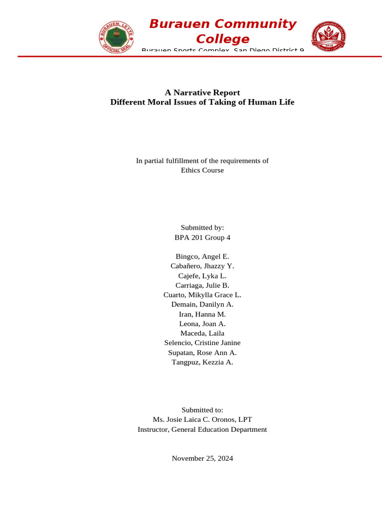 Ethics Final | PDF | Capital Punishment | Punishments