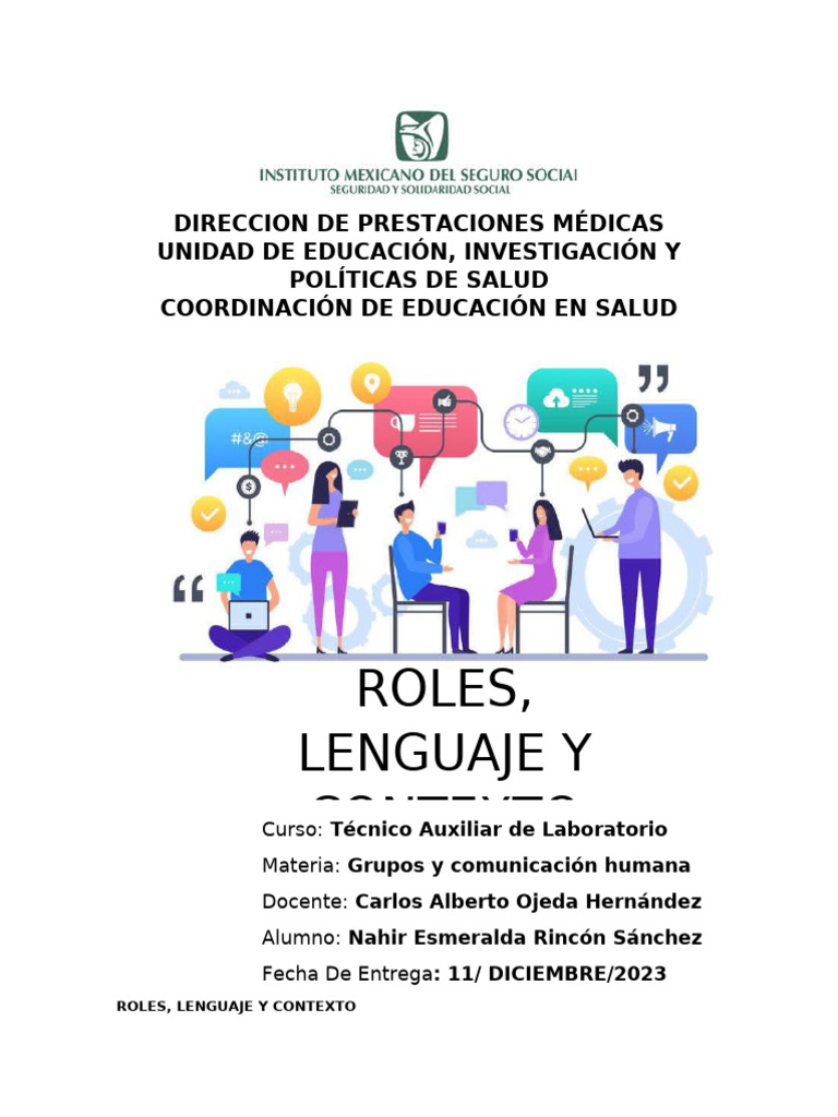 Roles y Contexto en Comunicación Humana | PDF | Comunicación ...