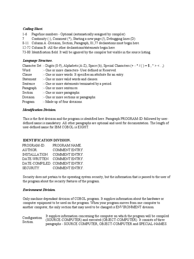 Mainframes Refresher | PDF | Subroutine | Array Data Structure Mainframes Refresher | PDF | Subroutine | Array Data Structure