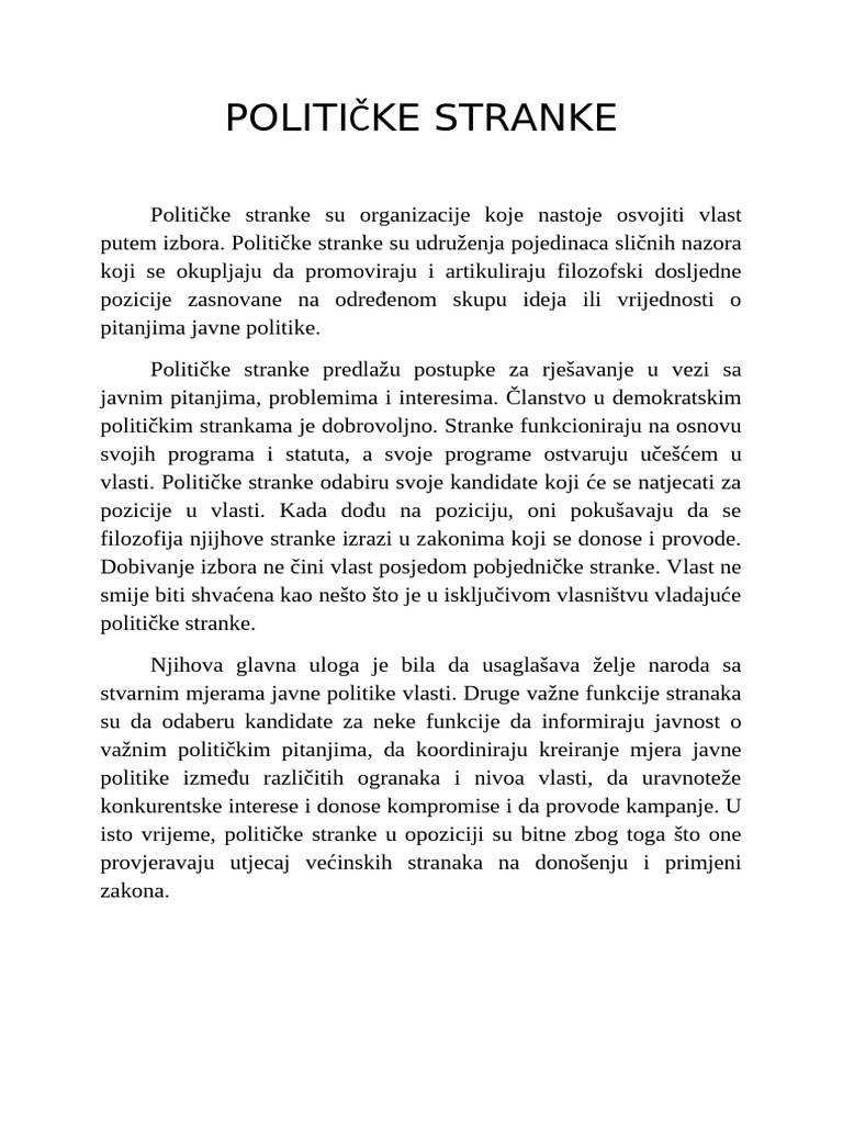 Političke Stranke | PDF