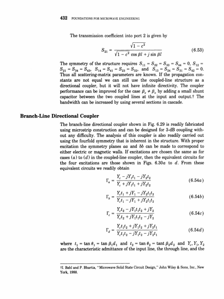 Branch-Line Directional Coupler Analysis | PDF | Information And ...