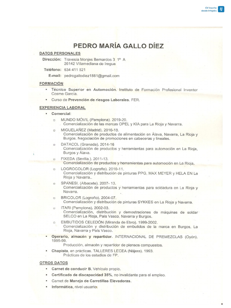 CV Pedro Gallo | PDF