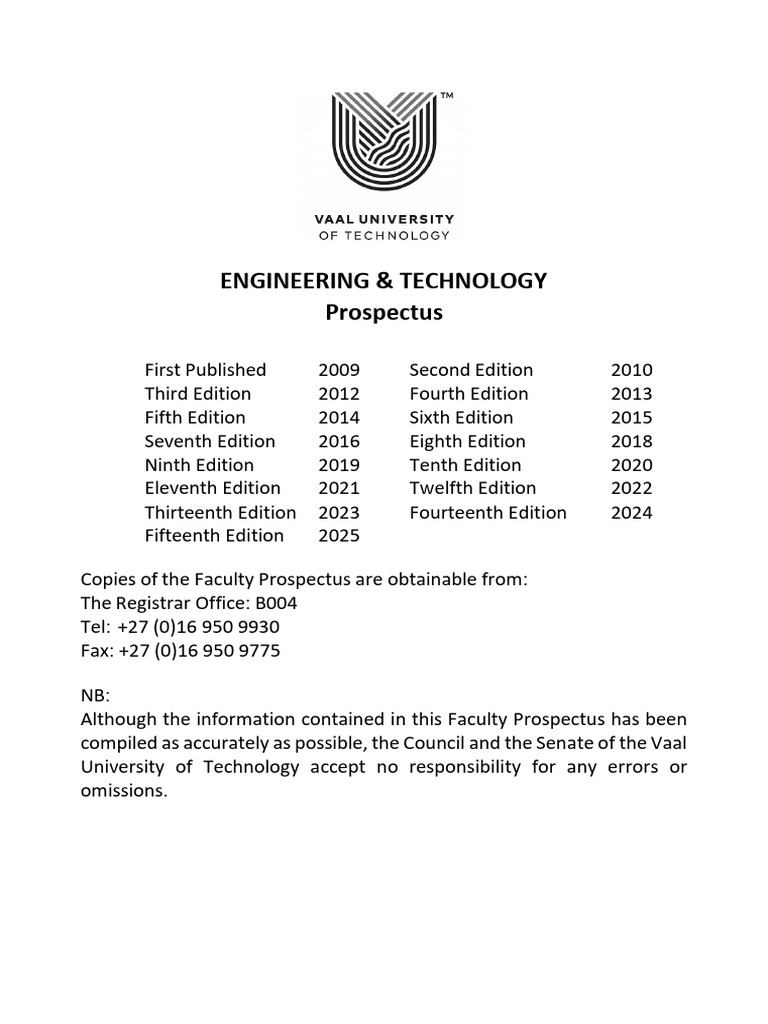 Faculty of Engineering and Technology Prospectus 2025 | PDF | Engineering | Postgraduate Education