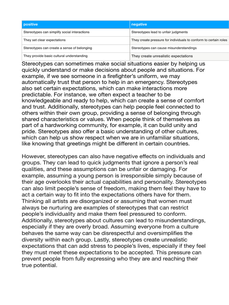 Aspects Of Stereotypes Pdf Stereotypes Human Communication