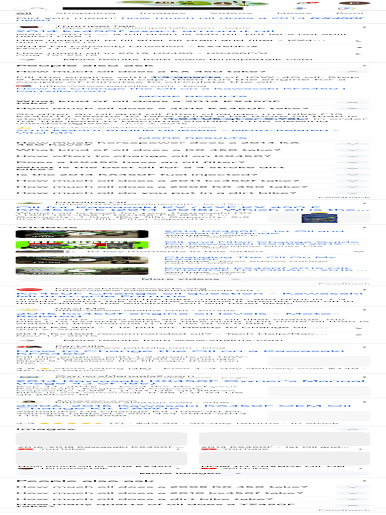 How Much Oil Does A 2014 KX 450 Need - Google Search | PDF | Motorcycling