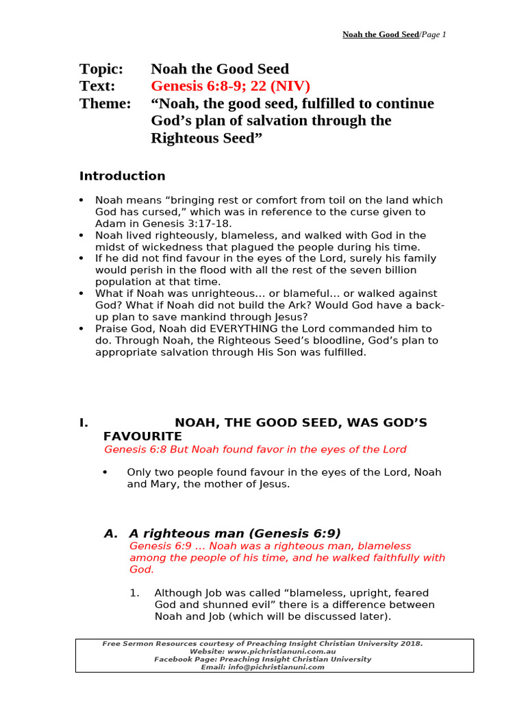 Noah The Good Seed | PDF | Noah | Genesis Flood Narrative