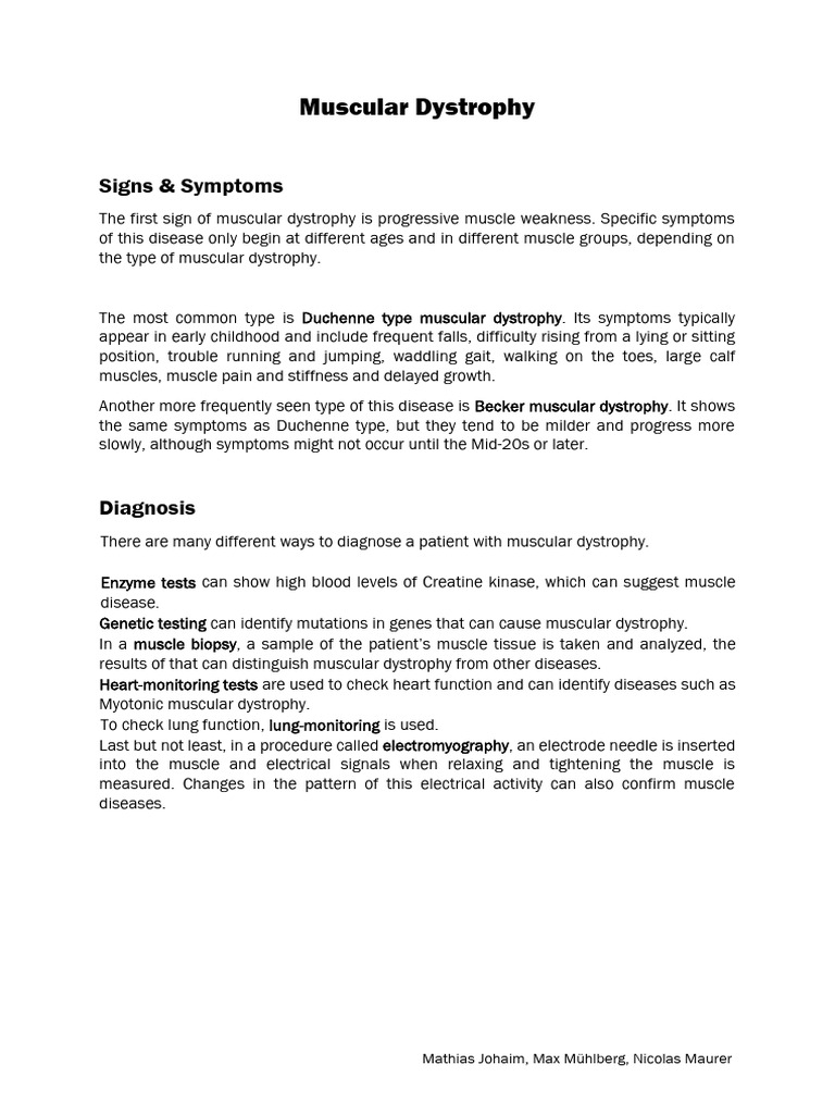 Understanding Muscular Dystrophy Symptoms | PDF | Muscular Dystrophy ...
