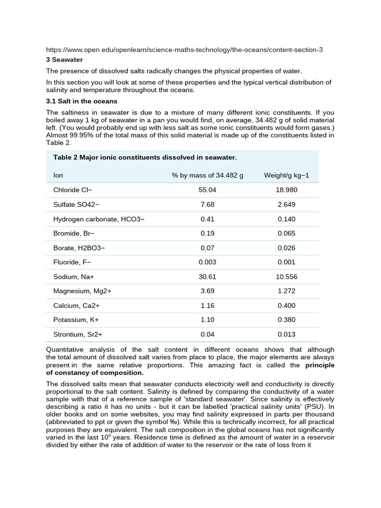 good_lectures_oceans_sea_properties | PDF | Salinity | Oceans