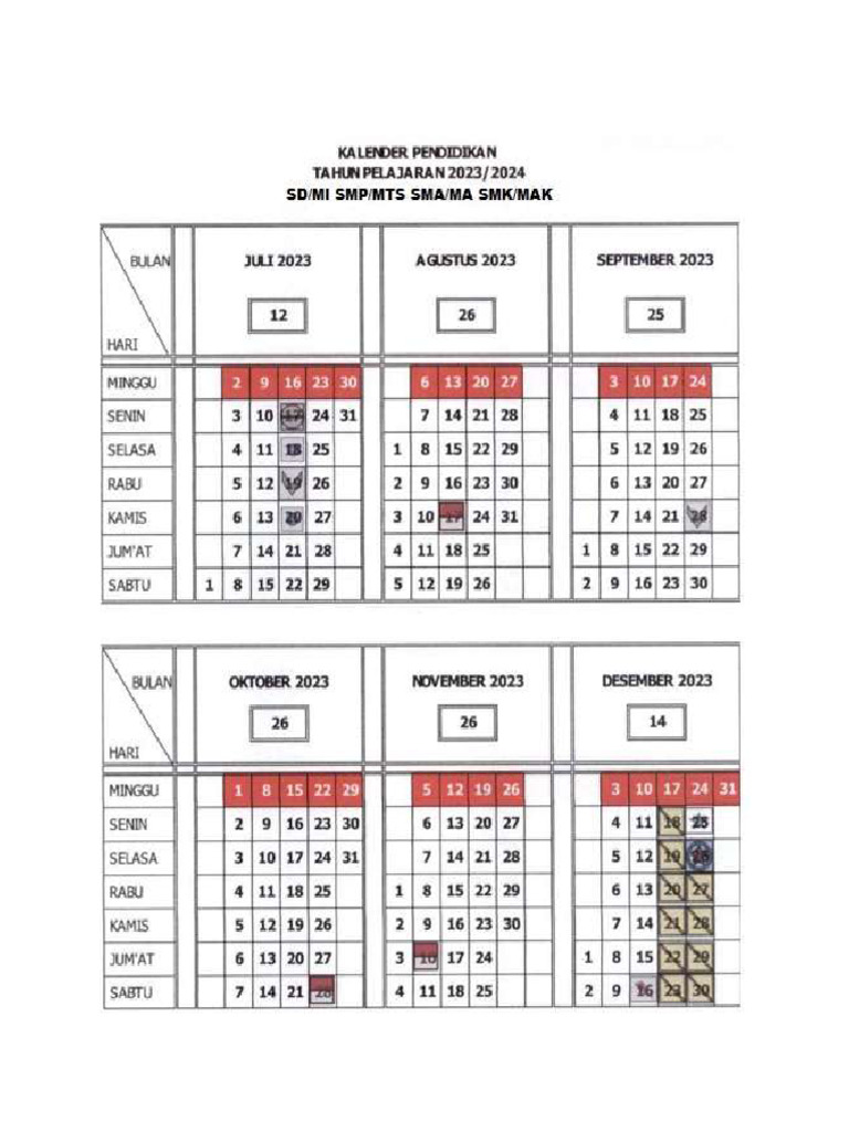 Kalender Pendidikan 2023 | PDF