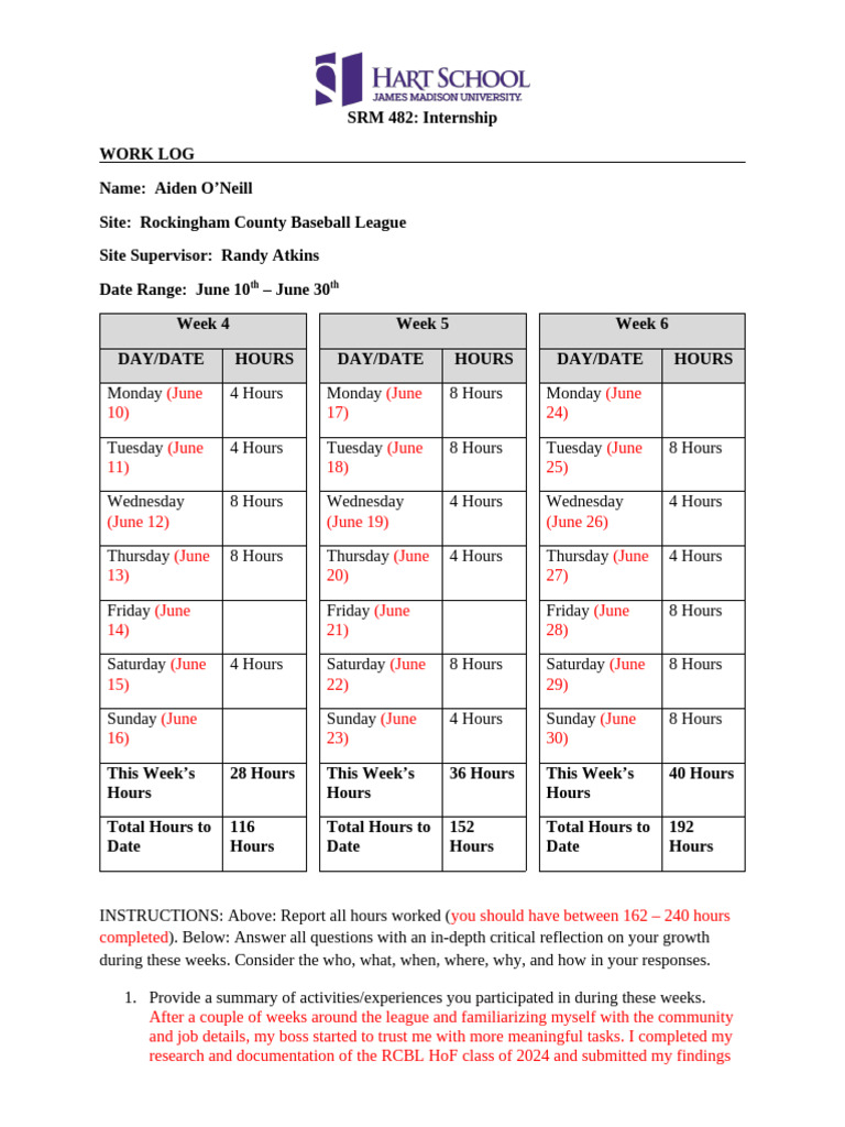 SRM 482 Work Log Weeks 4-6 | PDF