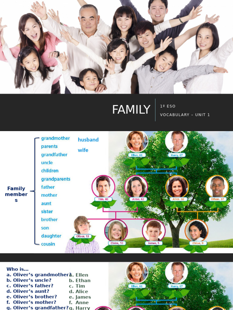 Family Vocabulary Exercises for 1º ESO | PDF