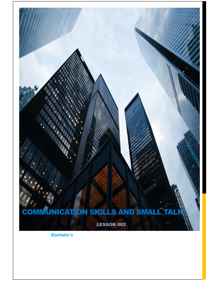 Course 002 - COMMUNICATION SKILLS AND SMALL TALK | PDF | Communication | Nonverbal Communication