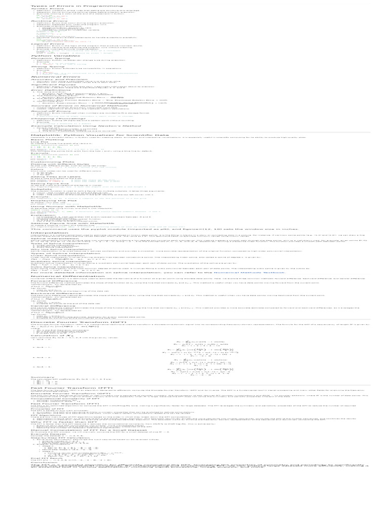 CSC 225 Compilation (Reviewed) | PDF | Fast Fourier Transform | Spline ...