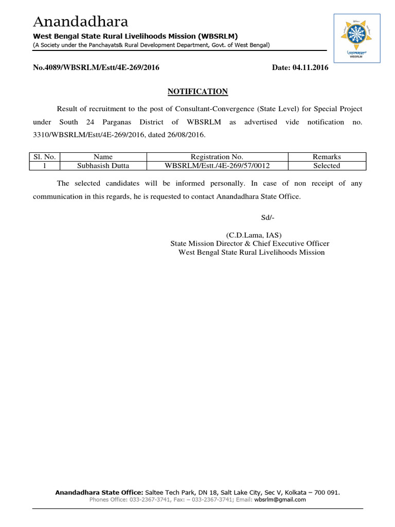 4089_WBSRLM_Estt_4E-269_2016 | PDF