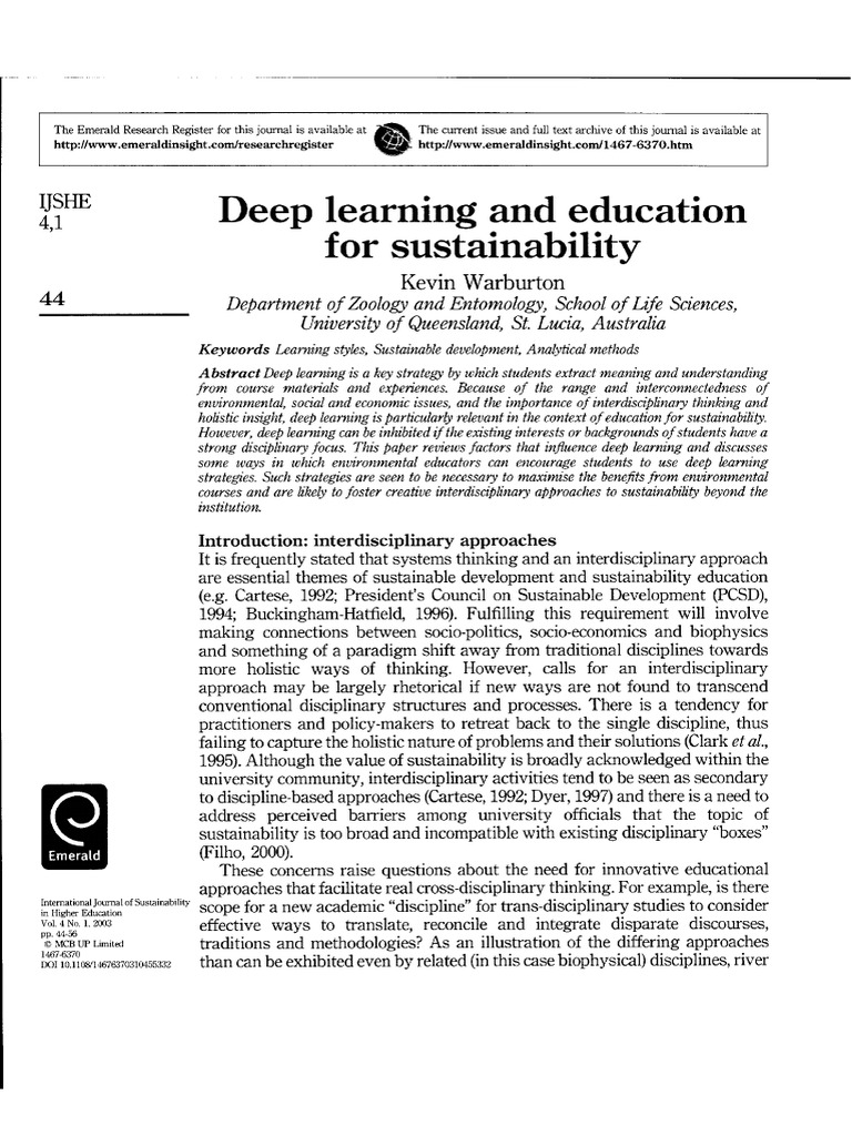 Deep Learning And Education Fo Pdf
