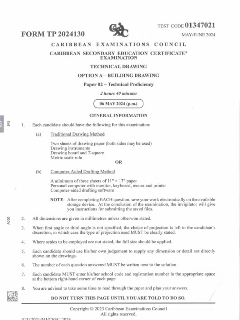 Csec TD 2024 P2 | PDF