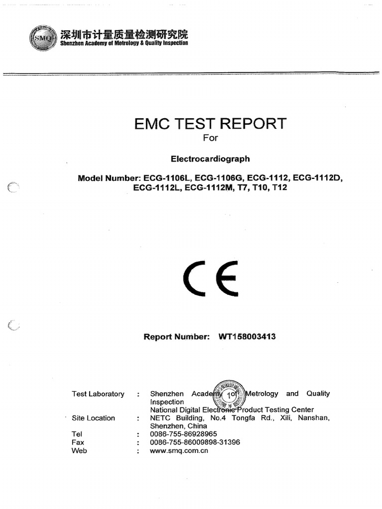Iec 60601 1 2 Ecg 1106l 1112 Pdf