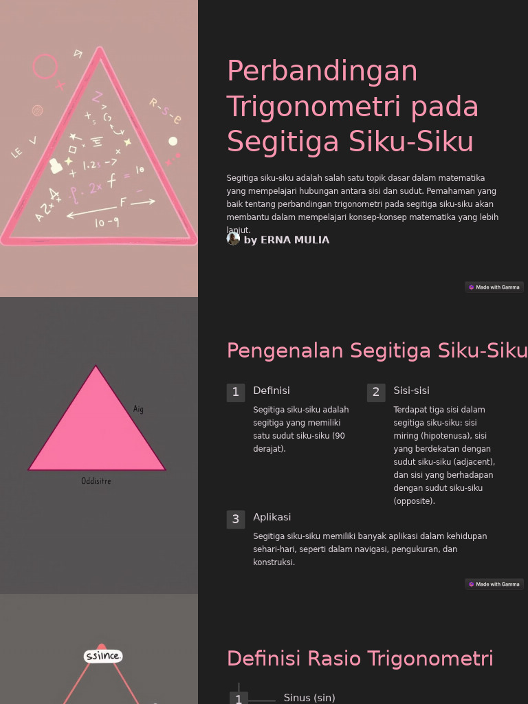 Perbandingan Trigonometri Pada Segitiga Siku Siku | PDF