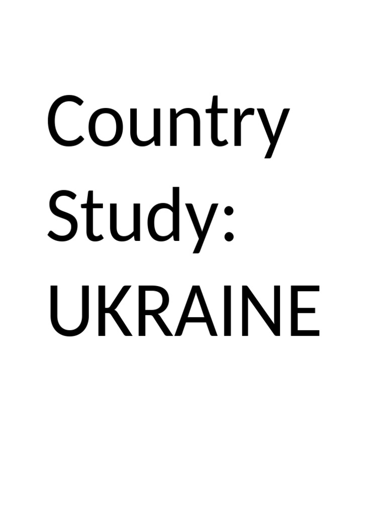 UKRAINE Country Study INITIAL | PDF | Economies