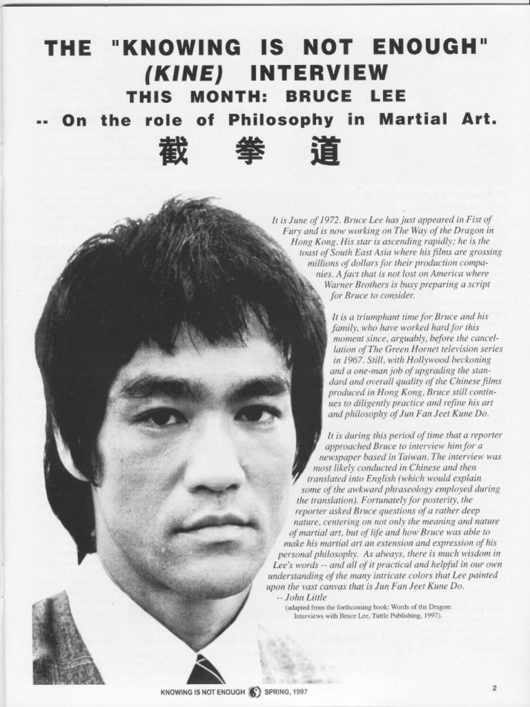Bruce Lee Interview 1972 | PDF