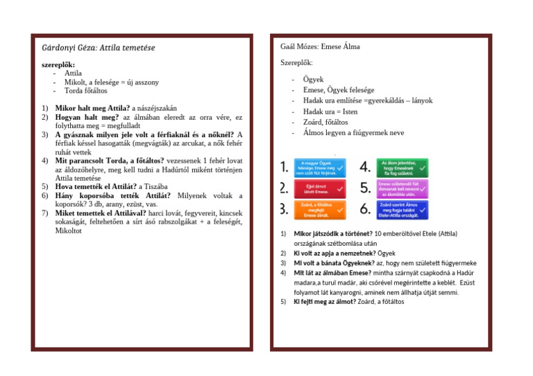 Emese Álma - Attil A Temetése | PDF