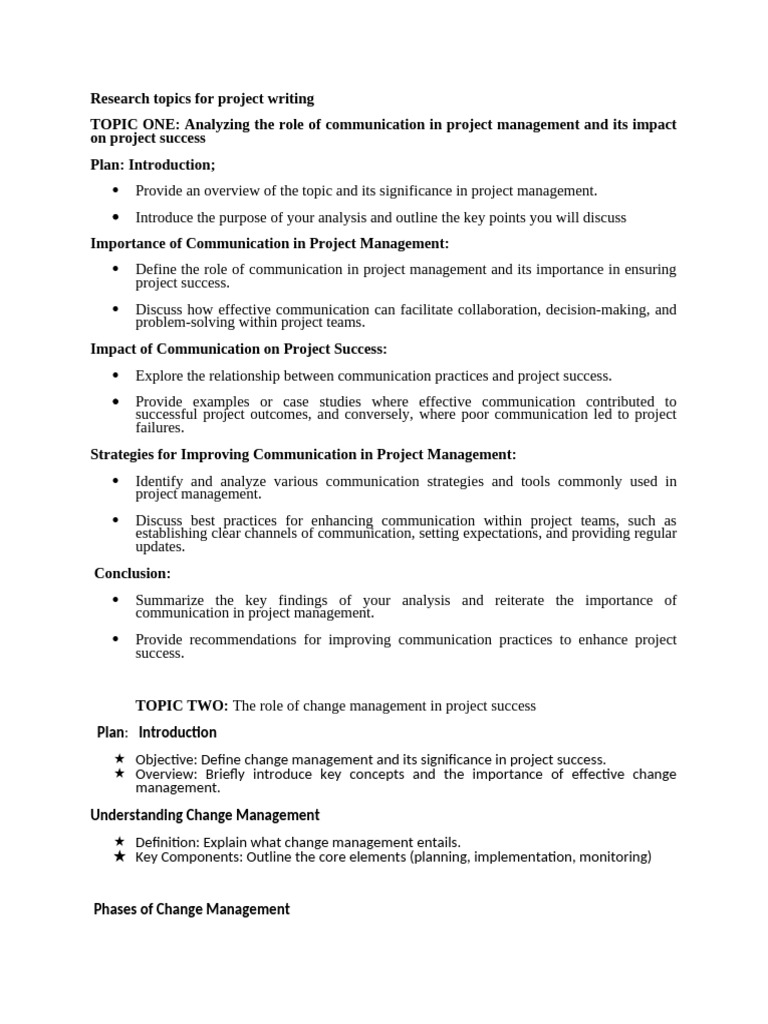 Leander's Research Topics | PDF | Project Management | Change Management