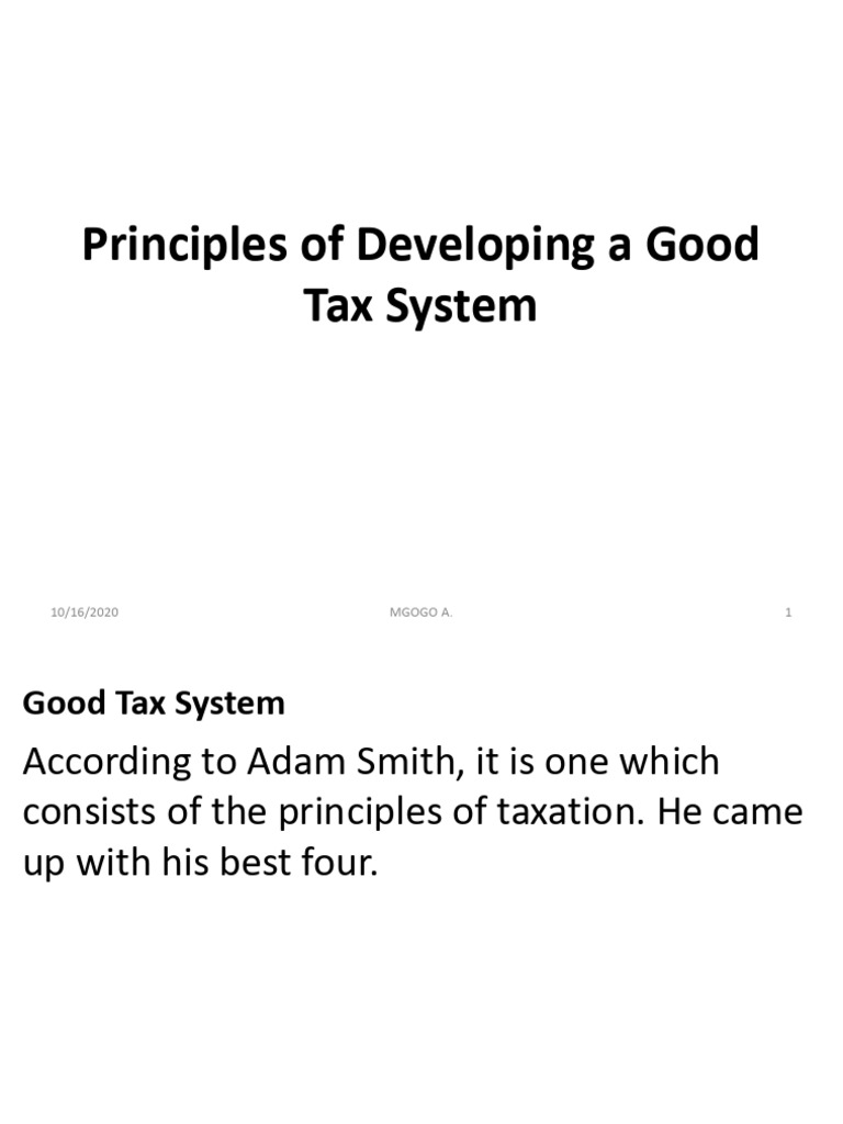 Principles of A Good Tax System | PDF | Taxes | Economies