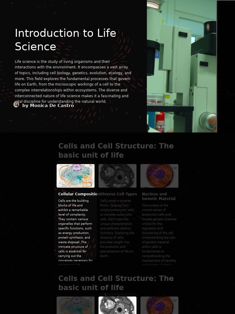 1 - Introduction To Life Science | PDF | Cell (Biology) | Evolution