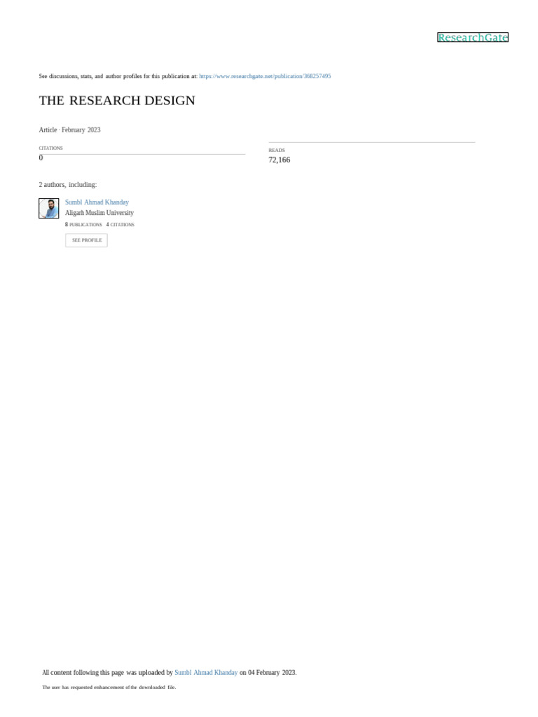 research design | PDF | Methodology | Quantitative Research