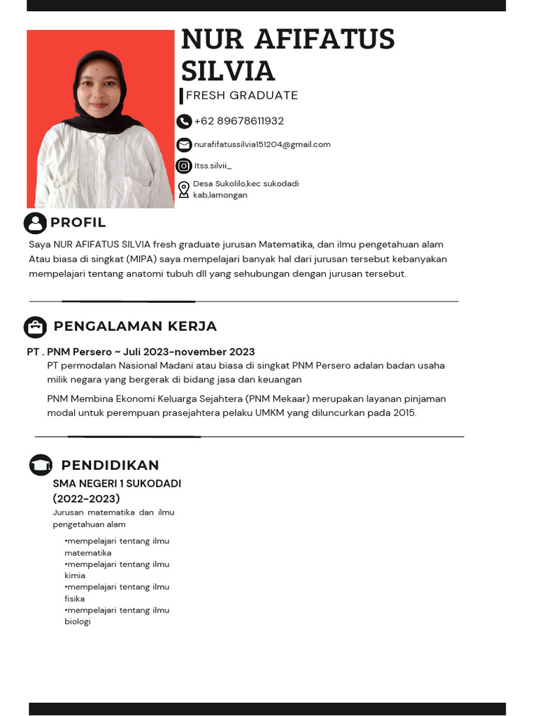 Bagi CV Nur Afifatus Silvia PDF | PDF