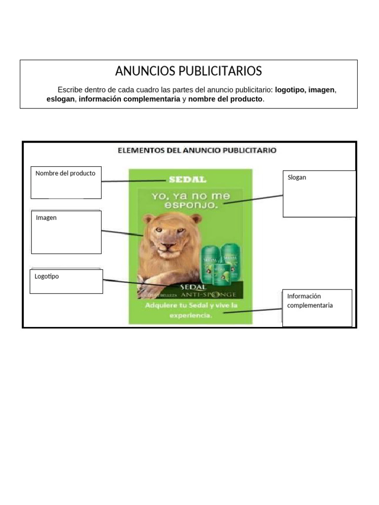 Tarea Partes de Un Anuncio Publicitario | PDF