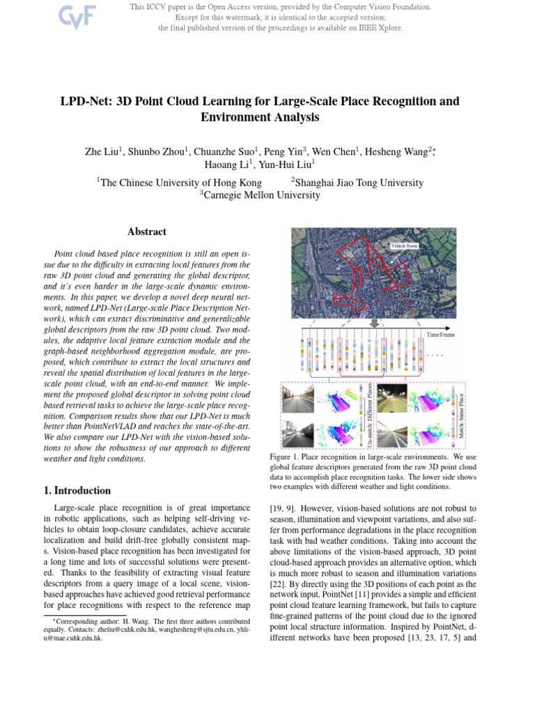 Liu LPD-Net 3D Point Cloud Learning For Large-Scale Place Recognition and ICCV 2019 Paper | PDF ...