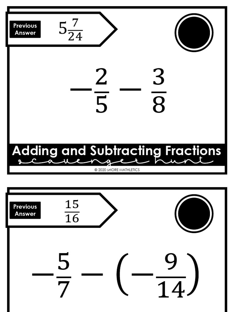 Fractions Scavenger Hunt Guide | PDF