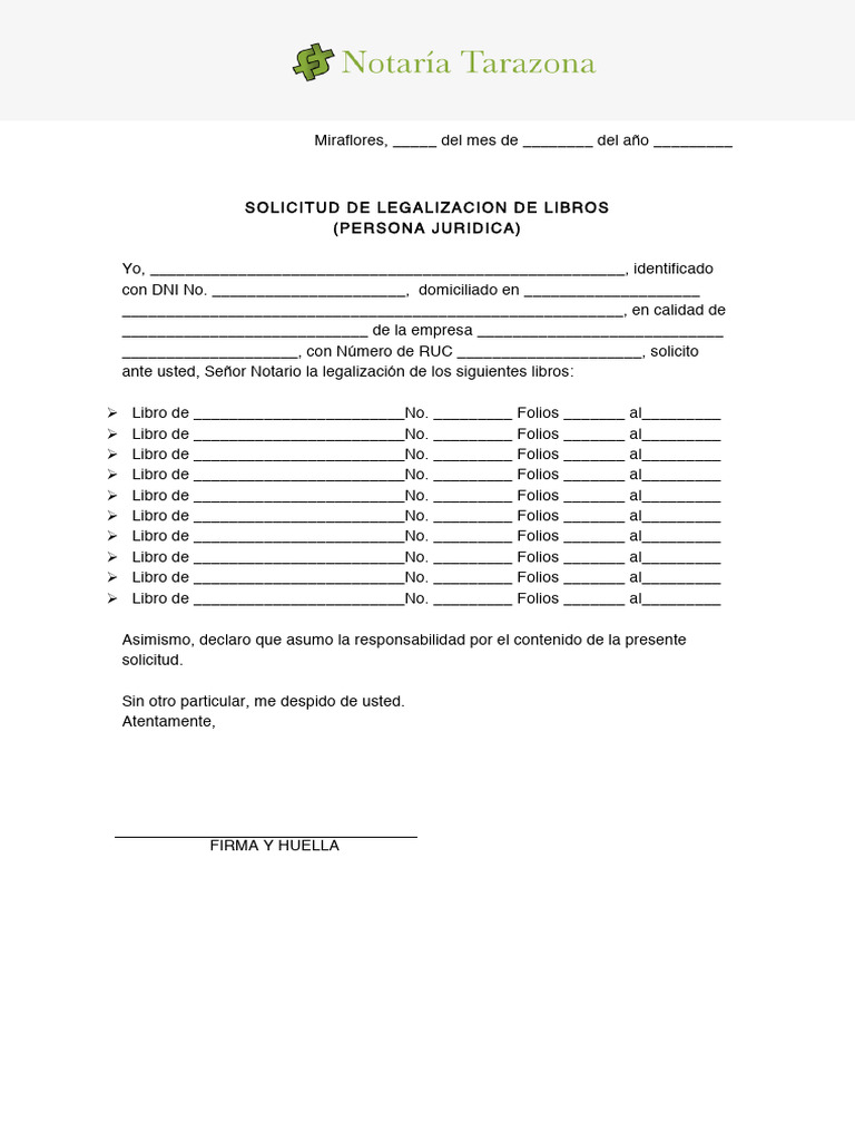 Legalizacion de Libros | PDF | Documento de identidad