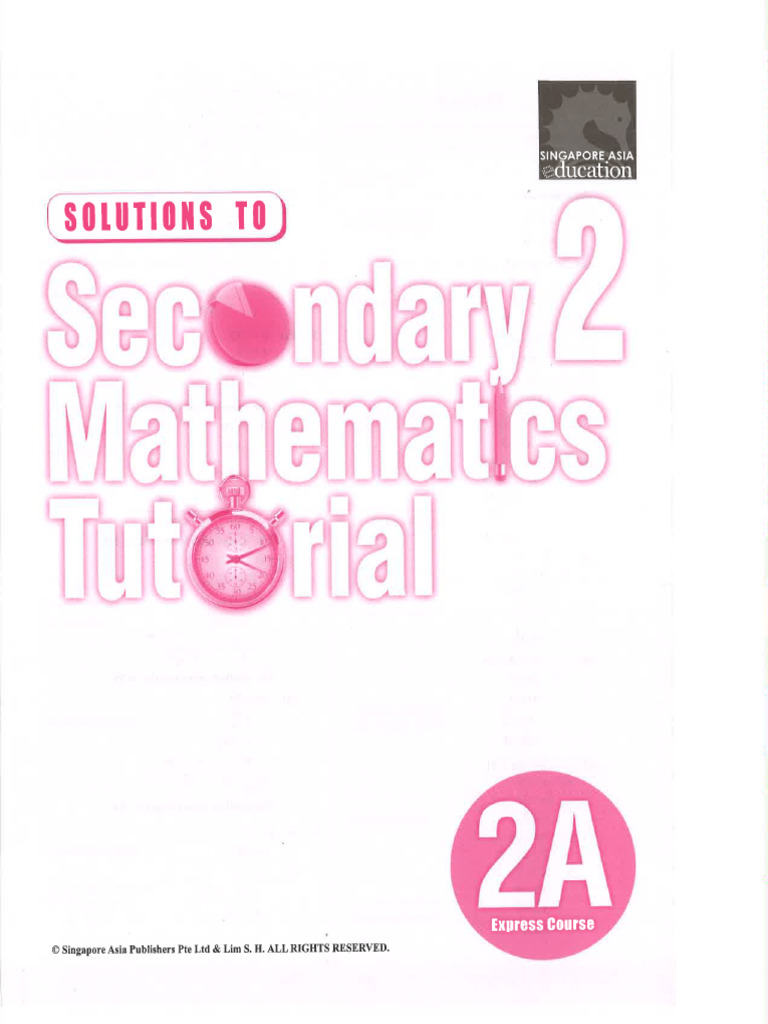 Secondary2 Mathematice Tutorial 2A (ANS) 2022 | PDF