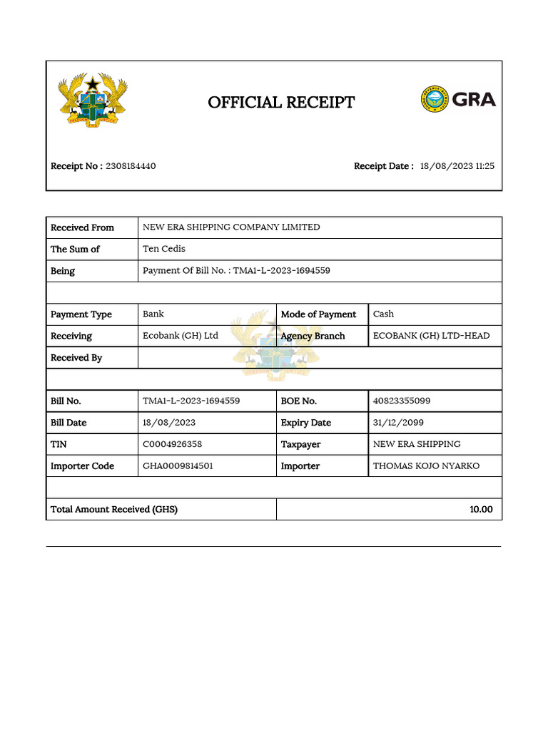 Receipt - Tma1 L 2023 1694559 | PDF