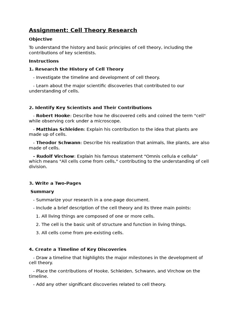 Research The History of Cell Theory | PDF