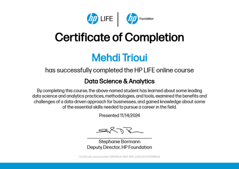 certificate of data analytics | PDF