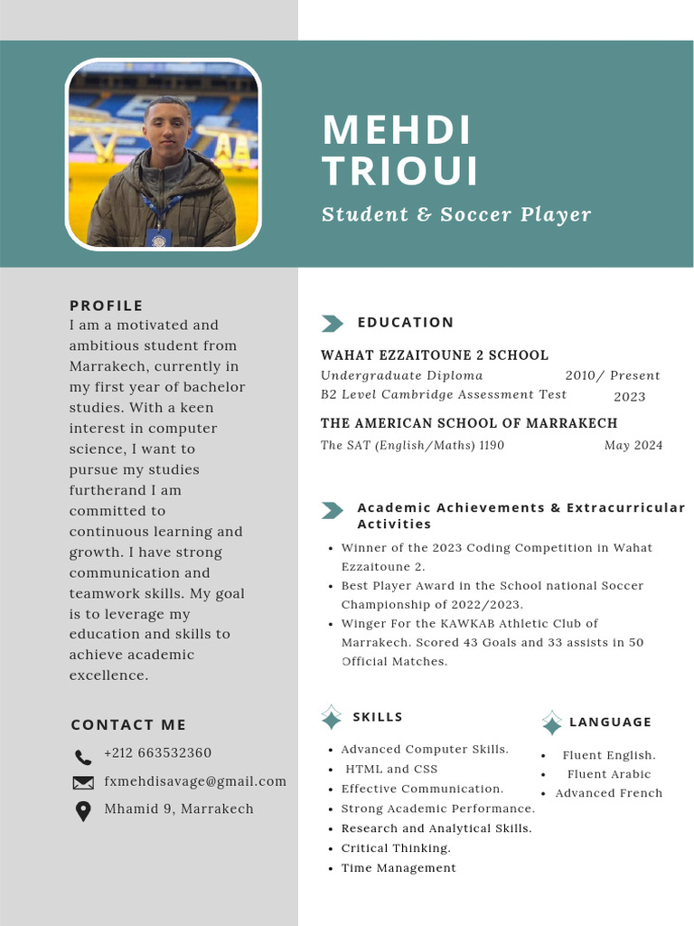 CV Mehdi Trioui Student | PDF