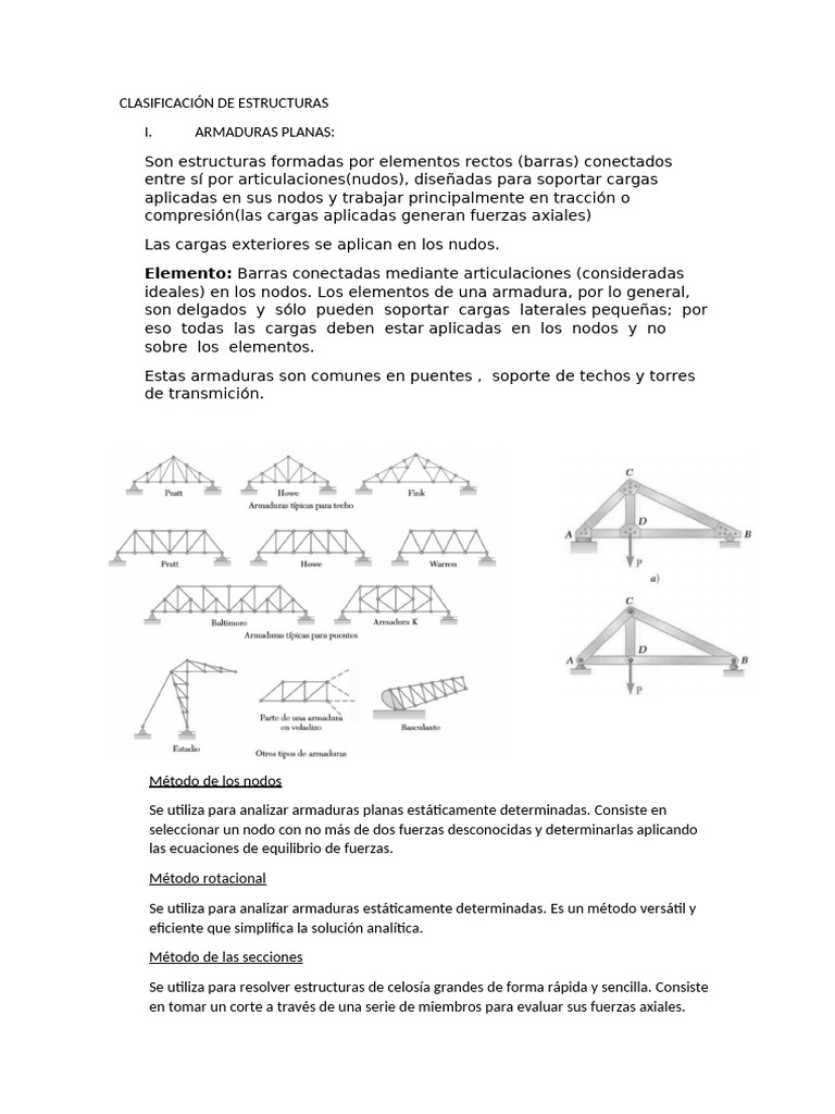 Clasificación de Estructuras Mecánicas | PDF | Braguero | Ingeniería ...