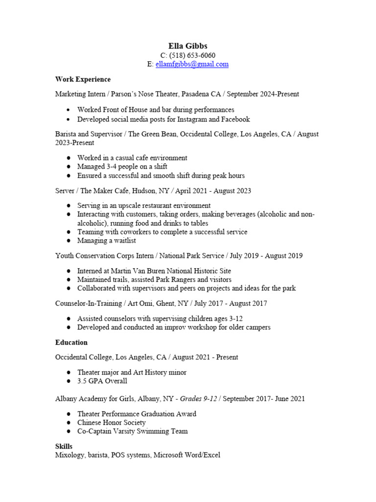 Resume 3 | PDF